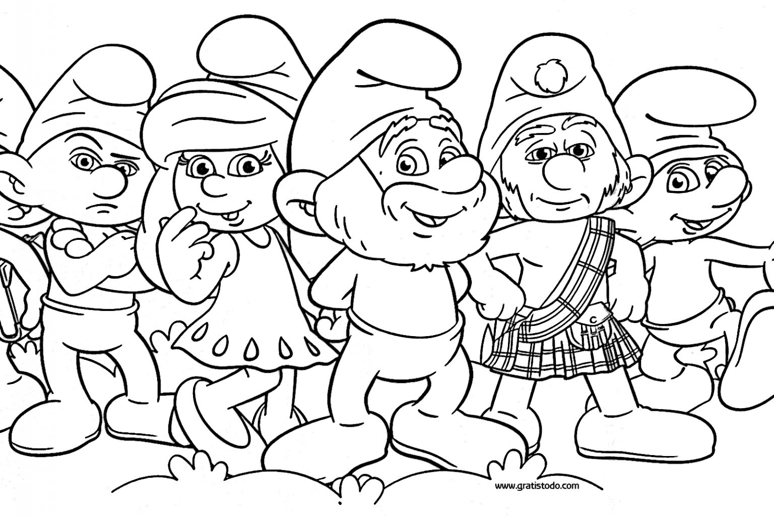 Dibujos de los Pitufos para colorear, pitufos imprimir gratis