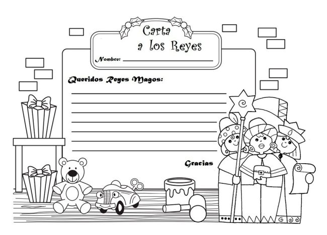 Carta a los Reyes Magos para escribir e imprimir gratis